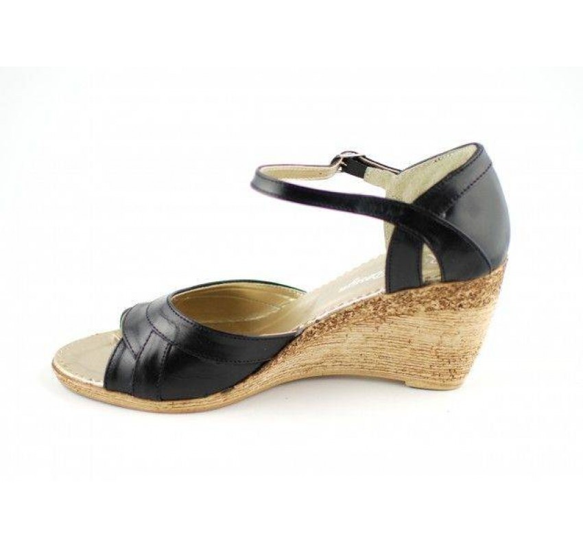 Sandale dama cu platforma din piele naturala S54N - ELLEGANT.RO